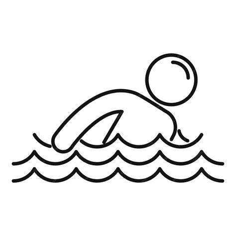 Premium Vector Outdoor Swimming Icon Outline Outdoor Swimming Vector Icon For Web Design