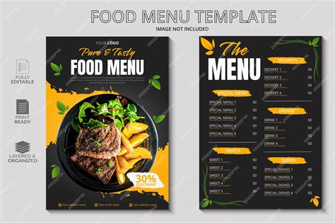 Premium Vector Food Menu And Trifold Brochure Design 58 Off