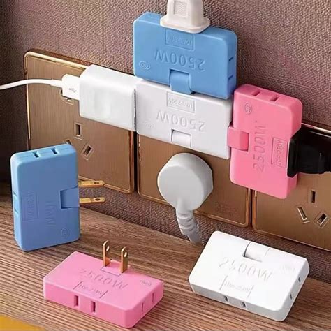 3 In 1 Extension Plug Adapter Foldable 2 Prong Swivel Ac Adapter Mini Rotatable Socket