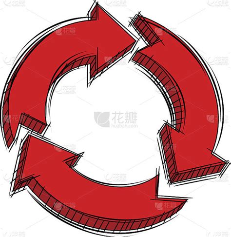 三个圆形红色箭头的涂鸦