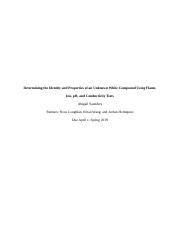 UWC Lab Report Docx Determining The Identity And Properties Of An Unknown White Compound Using