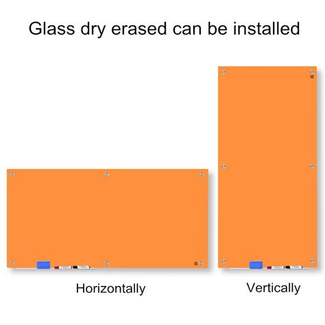 Magnetic Glass Dry Erase Board 48x96 Orange Toolots