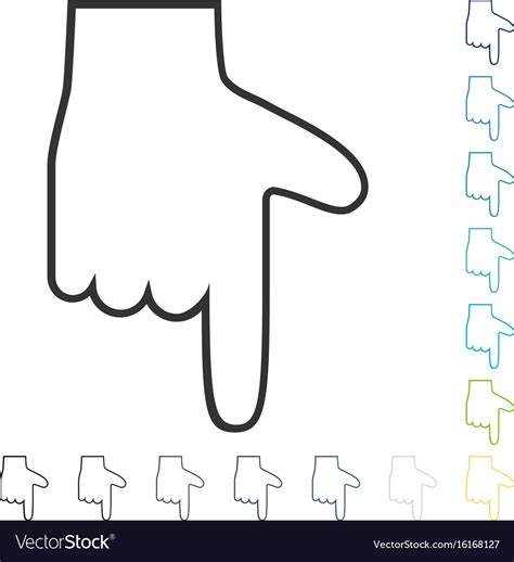 Hand Pointer Down Icon Royalty Free Vector Image