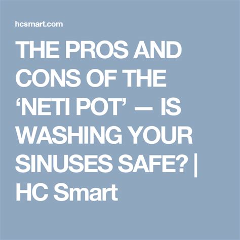 The Pros And Cons Of The ‘neti Pot — Is Washing Your Sinuses Safe