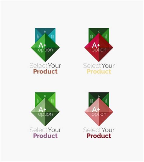 Premium Vector Set Of Abstract Square Interface Menu Navigation Button