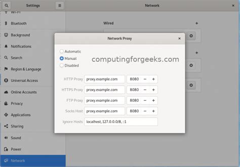 Configure Proxy Settings On Centosrhelfedorarocky Computingforgeeks
