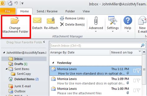 Can I Specify A Separate Windows Folder For Each Outlook Folder Instead Of Using One Common