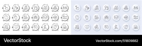 Cursor Employee And Pay Line Icons For Web App Vector Image