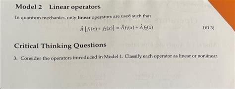 Solved Model 1 Applying Operators An Operator Is A Symbol Chegg Com