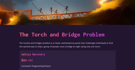 The Torch And Bridge Problem