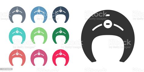 흰색 배경에 고립 된 검은 물고기 스테이크 아이콘 다채로운 아이콘을 설정합니다 벡터 건강한 생활방식에 대한 스톡 벡터 아트 및