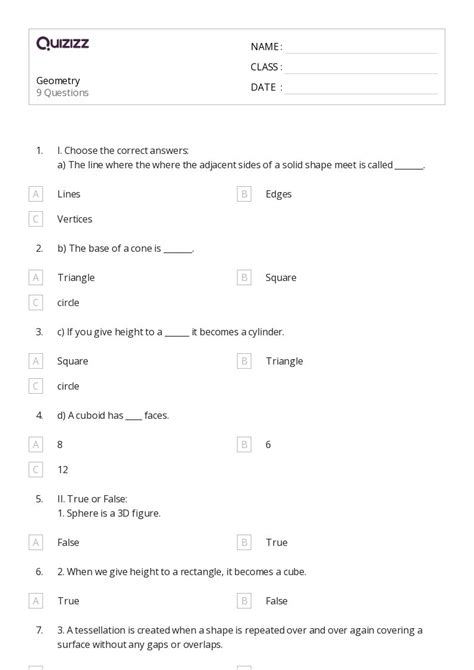 50 Geometry Worksheets For 3rd Class On Quizizz Free And Printable