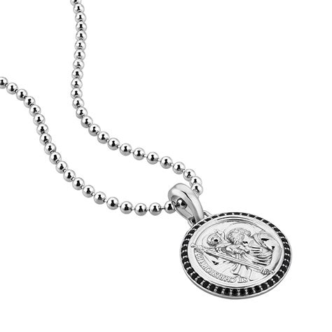 Mens St Christopher Pendant In Solid Silver Atolyestone