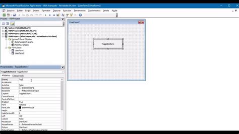 Vba Avançado 20 Togglebutton Youtube