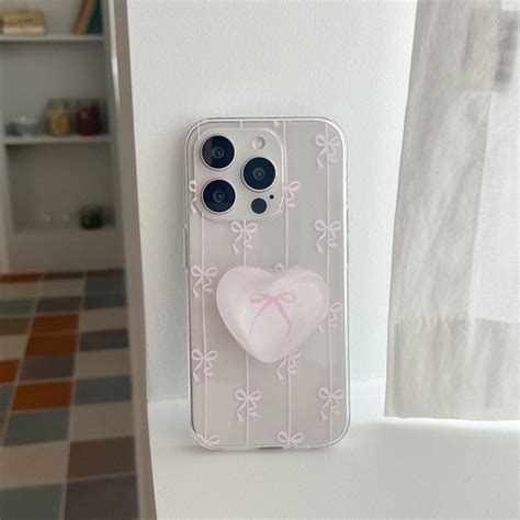 메이드모먼 Line Ribbon Pattern 아이폰 갤럭시 케이스 클리어 투명 젤리
