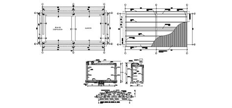 Roofing Structure Detail Plan And Elevation 2d View Cad Construction Unit Autocad File Artofit