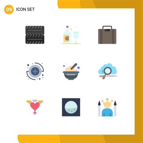 Set Of 9 Modern Ui Icons Symbols Signs For Search Peanuts Capture Oats