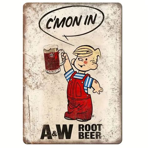 Aandw Root Beer Vintage Novelty Metal Sign 8 X 12 Wall Art Aandw Root