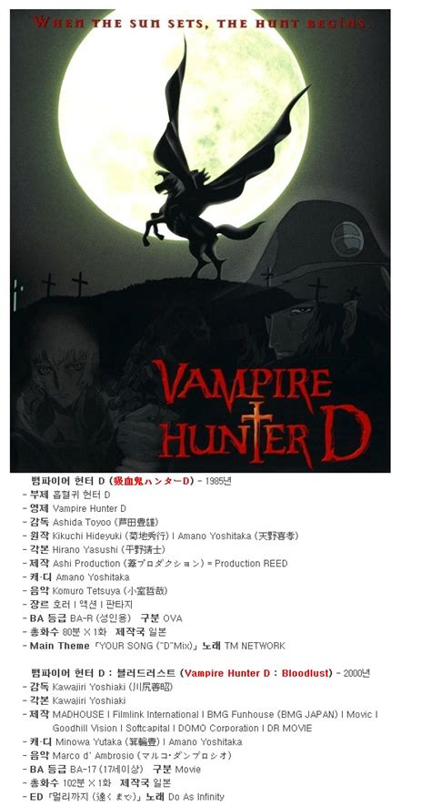[애니 판타지] 뱀파이어헌터d 총3부작 평점9 1