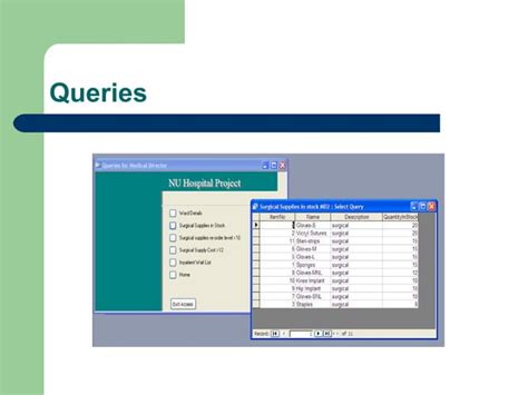 Database Design Queries Ppt Databases Computer Software And Applications