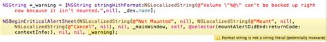 Objective C Stringwithformat Format String Not A String Literal Stack Overflow
