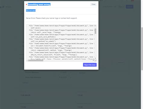 When I Submit Salary Slip Error Message Frappe Forum