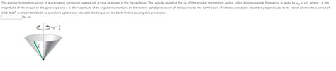 Solved The Angular Momentum Vector Of A Precessing Gyroscope Chegg