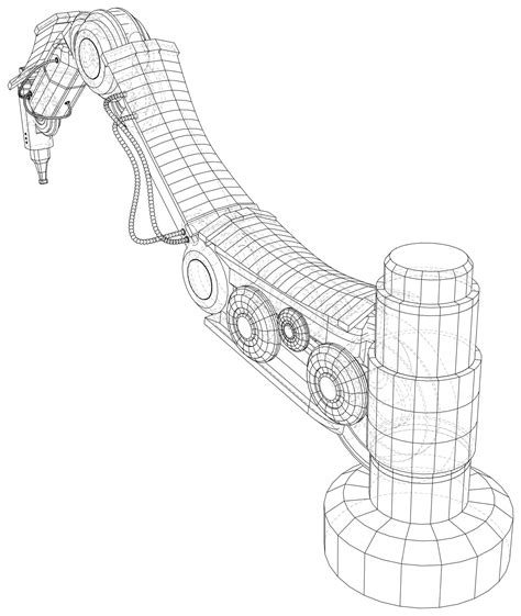 Premium Photo Robotic Arm Technical Wireframe Vector Rendering Of 3d Eps10 Format
