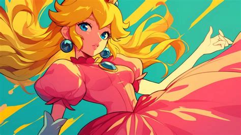 Princess Peach Anime Style Desktop Wallpaper Wallpapers 4K