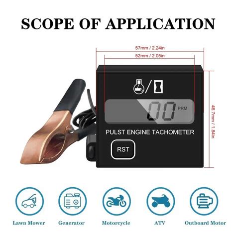 Small Digital Tachometer Inductive Engine Tachometer Waterproof Tach Hour Meter For Chainsaw
