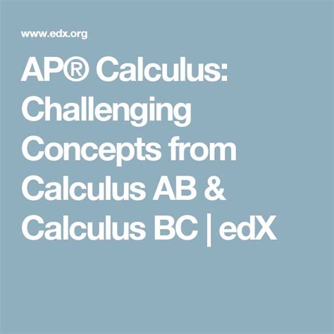 AP Calculus Challenging Concepts From Calculus AB Calculus BC