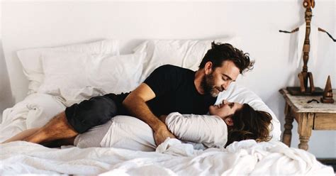 Why Bother With Dry Humping Laying Together Cuddling Couple Bed In