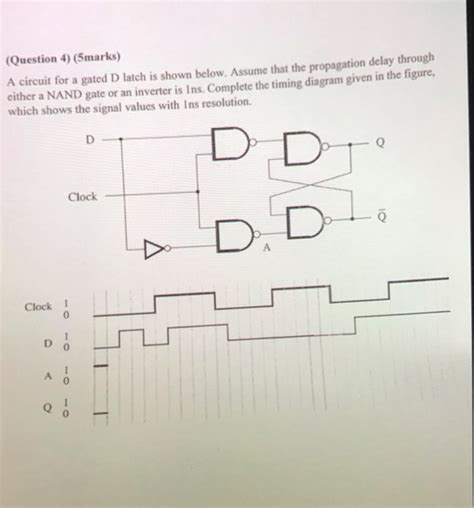 Solved Question Marks A Circuit For A Gated D Latch Is Chegg Com
