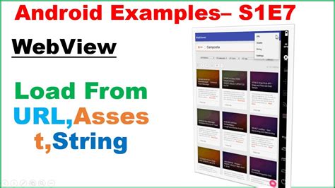 Android Examples S1e7 Webview Load From Urlassetstring Youtube