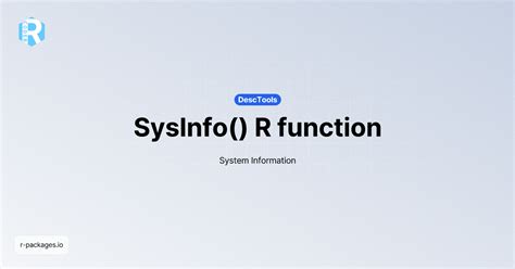 Sysinfo R Function From Desctools R Packages