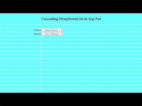 Cascading Dropdownlist In Asp Net Telugu YouTube