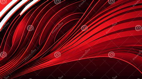 Abstract Red Background With Curved Lines Illustration For Your Design Stock Illustration