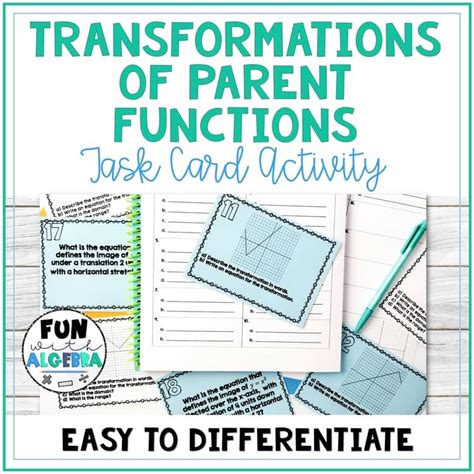 Transformations Of Graphs Task Card Activity Square Root Abs Value