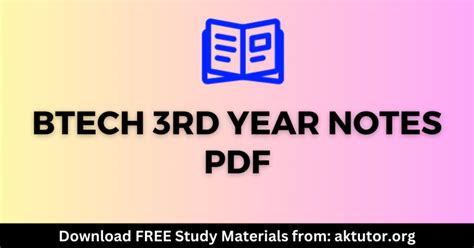 Aktu Btech 3rd Year Notes Pdf Free Download Aktutor