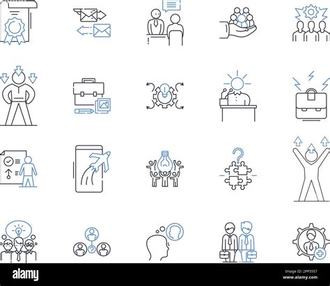 Corporate Direction Line Icons Collection Strategy Vision Framework Plan Mission Goal
