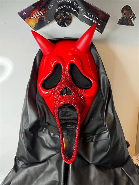 Ghostface Devil Bling Mask Set With Matching Knife Rhinestone Ghostface Mask Scream Mask