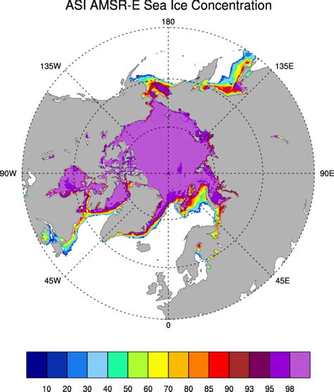 Sea Ice Concentration Data From Amsr E Amsr2 And Ssmis U Bremen And U Hamburg Asi Algorithm