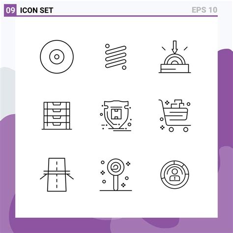 9 Thematic Vector Outlines And Editable Symbols Of Package School
