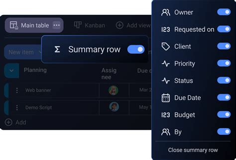 summary row plaky™