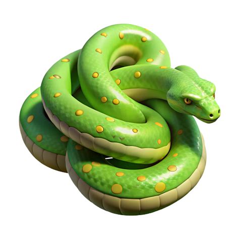 Sumptuous Minimalist A Slithering Green Tree Python Coiled No