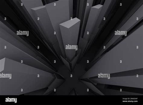 3d rendering abstract background of arranged geometric forms of tall