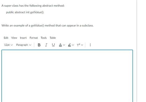 Solved A Super Class Has The Following Abstract Method