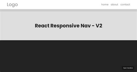 React Responsive Nav V2 Codesandbox