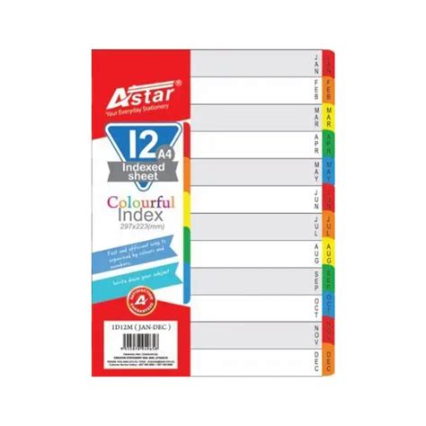 January December Index Divider Plastic I Stationery Office Stationery Office Supply Kuching