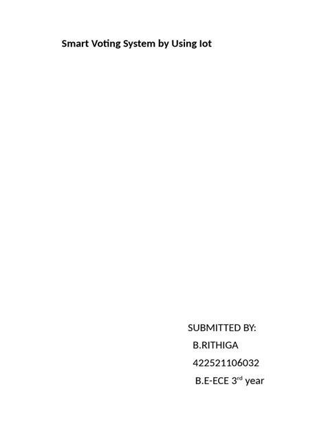 Smart Voting System By Using Iot Pdf Electronic Voting Internet Of Things